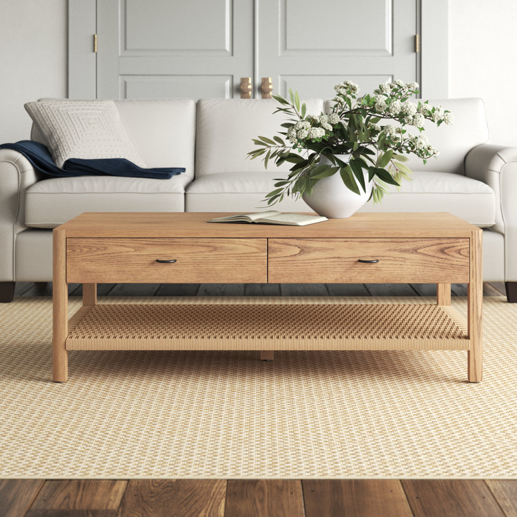 Solid coffee table with storage store